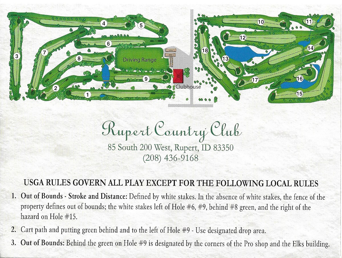 Scorecard | Rupert County Club - Rupert, Idaho